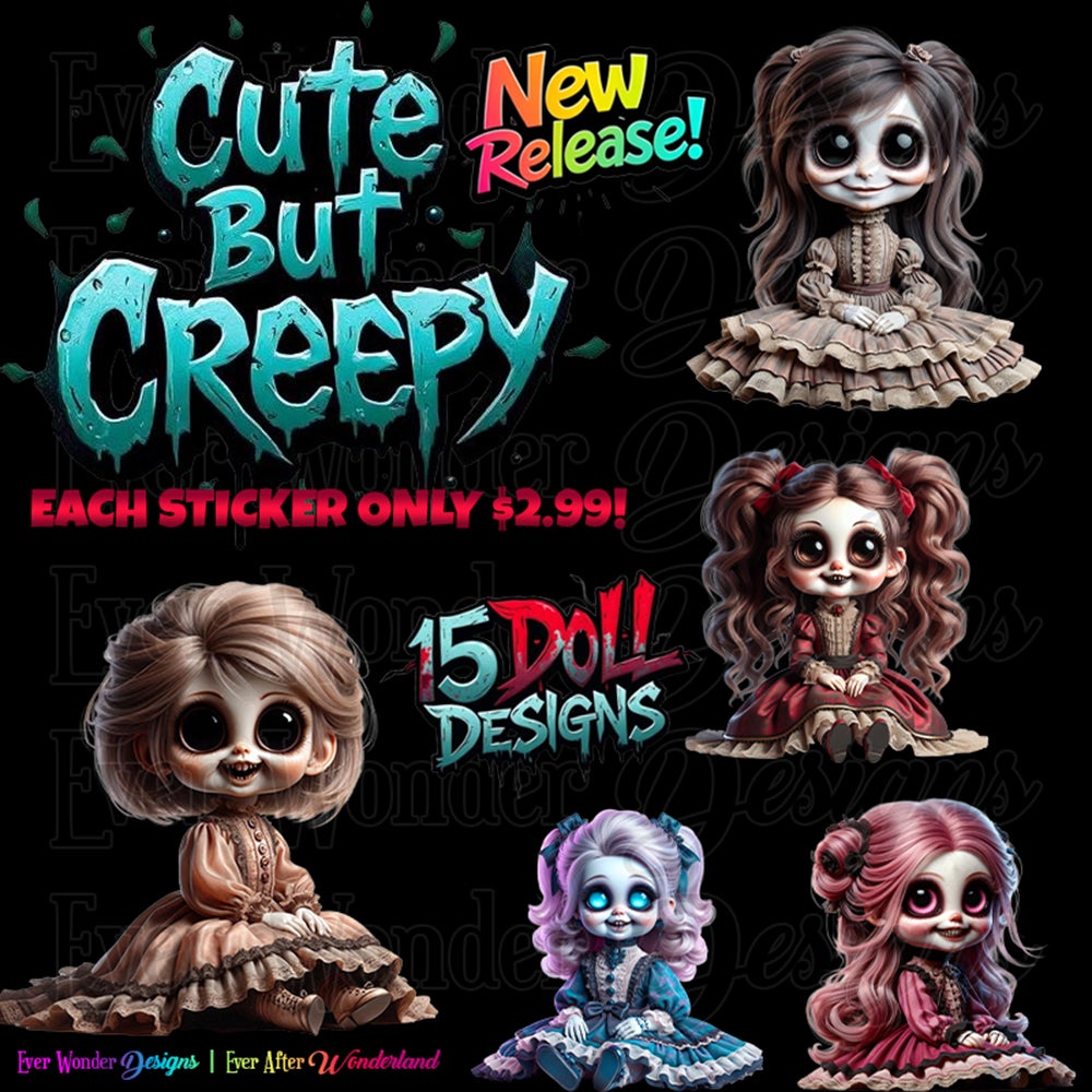 Cute But Creepy Doll Stickers | Biggest Little Gift Shop